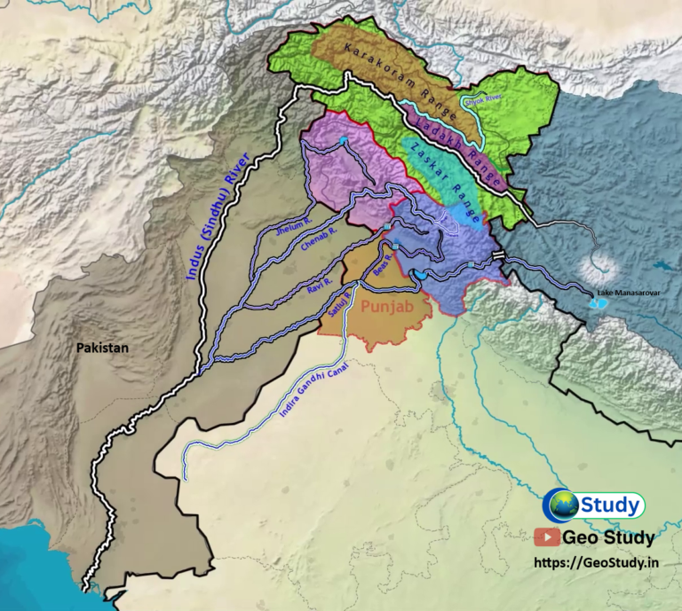 सिंधु नदी तंत्र ( Indus River System ) - Geo Study PDF Store